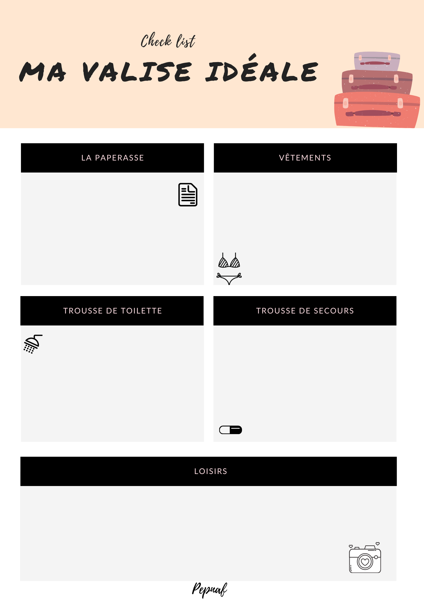 Faire sa valise : la check list pour ne rien oublier - Pepnaf